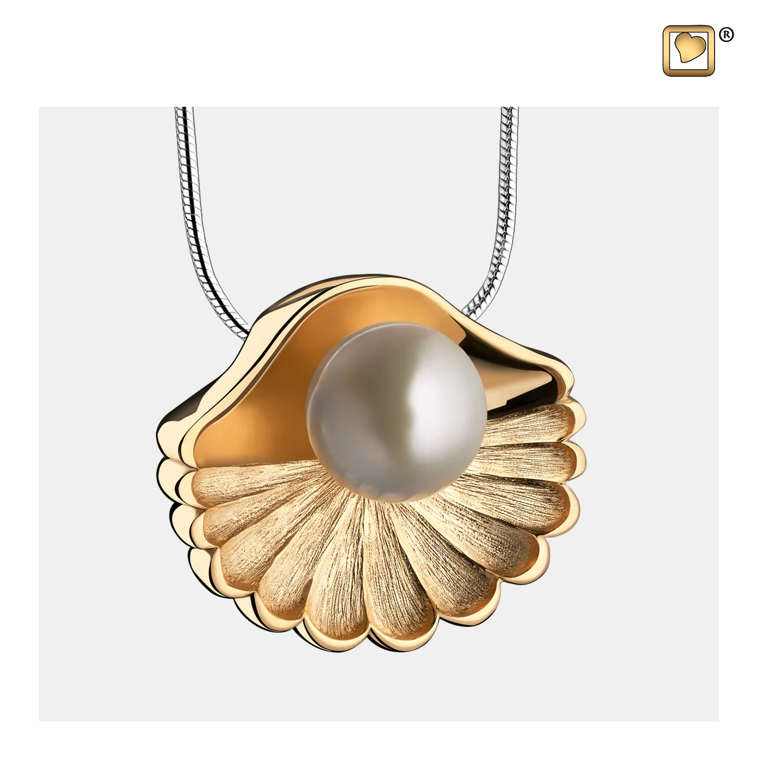 PENDANT Sea Shell™ Pearl Gold Vermeil Two Tone - Loving Memorial Urns